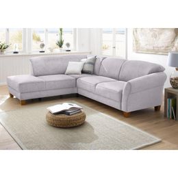 Home Affaire Ecksofa &raquo;Gotland L-Form&laquo; wahlweise mit Sitztiefenverstellung + Bettkasten grau Struktur (100% Polypropylen);Luxus-Microfaser ALTARA 