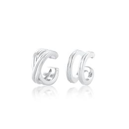 Elli Damen Paar Ohrhaken &raquo;Earcuff ohne Stein 925 Sterling Silber&laquo; silber