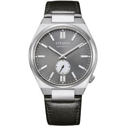 Citizen Herren Automatikuhr &raquo;Tsuyosa&laquo; Armbanduhr, Mechanische Uhr, Herrenuhr, Damenuhr, Lederarmband schwarz