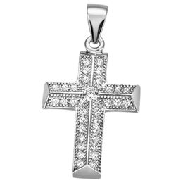 Firetti Kettenanh&auml;nger &raquo;Schmuck Geschenk Silber 925 Halsschmuck Anh&auml;nger Kreuz&laquo; mit Zirkonia (synth.) silber