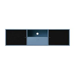 TV-Board &raquo;Mistral Fernsehschrank, Medienm&ouml;bel, H&auml;ngend,&laquo; T&uuml;ren mit Akustikstoff, Schublade, Lowboard, B: 161,5 cm blau MDF, Massivholz, Spanplatte