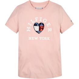 Tommy Hilfiger M&auml;dchen T-Shirt &raquo;HILFIGER SEQUINS TEE S/S&laquo; Baby bis 2 Jahre pink 86