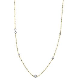 Firetti Damen Kette mit Anh&auml;nger &raquo;Schmuck Geschenk Silber 925 Halsschmuck Bicolor Solit&auml;r Herz Infinity&laquo; mit Zirkonia (synth.) gold