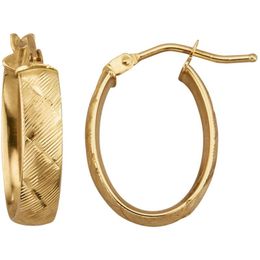 Firetti Damen Paar Creolen &raquo;Schmuck Geschenk Gold 375 Ohrschmuck Ohrringe Struktur&laquo; gold
