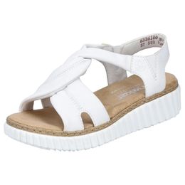 Rieker Damen Sandale , Sommerschuh, Sandalette, Keilabsatz, mit weicher Innensohle wei&szlig; 43