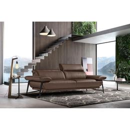 Egoitaliano 2,5-Sitzer &raquo;Anais, Designsofa mit erstklassigem Sitzkomfort, Fu&szlig;farbe schattengrau&laquo; Kopfteil verstellbar, 232 cm, Leder BULL, chocolate braun Leder &raquo;