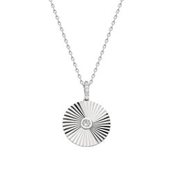 dKeniz Damen dKeniz Kette mit Anh&auml;nger &raquo;Coin 925/- Sterling Silber Zirkonia Wei&szlig;&laquo; wei&szlig;