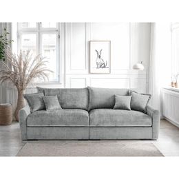 Home Affaire Big-Sofa &raquo;Finka, Breite 190 cm&laquo; Mega-Sofa, Cord oder Chenille-Struktur, mit Federkern & 4 Zierkissen 100% Polyester