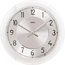 AMS AMS Wanduhr &raquo;W9476&laquo; Quarzuhr,Glas,Wohnzimmer,Esszimmer,K&uuml;che,Made in Germany,B&uuml;ro, Flur transparent
