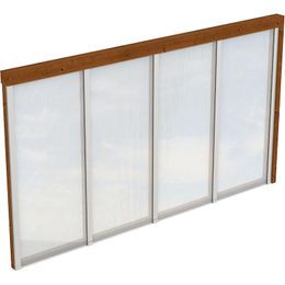 Skan Holz Carport-Seitenwand m. Polycarbonat, Wandanbau braun Holzwerkstoff