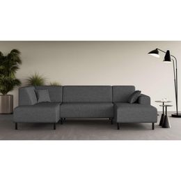 Home Affaire Wohnlandschaft &raquo;ARROS U-Form mit Wellenunterfederung, Ma&szlig;e B/T/H: 300/163/81 cm&laquo; incl. Zierkissen, mit Recamiere links/rechts bestellbar,