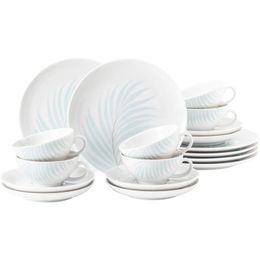 Seltmann Weiden Teeservice &raquo;Geschirr-Set, 18 Teile, Liberty Mediterranean, klein&laquo; Tassen, Untertassen, Teller, Made in Germany,18 Teile, f&uuml;r 6 Personen wei&szlig; Porzellan
