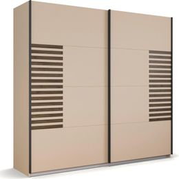 Rauch Schwebet&uuml;renschrank &raquo;Kleiderschrank Schrank Garderobe Schlafzimmerschrank BAREA&laquo; Front mit Auflage in moderner Lamellen-Optik MADE IN GERMANY 