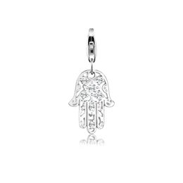 NENALINA Damen Charm-Einh&auml;nger &raquo;Hamsa Hand Ornament 925 Silber, mit Kristallen von Swarovski &laquo; silber