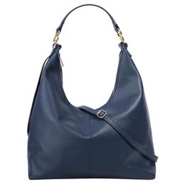 Samantha Look Damen Shopper Made in Italy, Gro&szlig;e Handtasche mit Smartphonefach blau