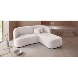 LeGer Home by Lena Gercke Ecksofa &raquo;Dilara L-Form&laquo; gerundete R&uuml;ckenlehne und Front, in 3 Bezugsqualit&auml;ten beige Struktur fein 100% Polyester);Samtoptik