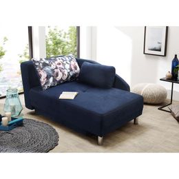 Jockenh&ouml;fer Recamiere &raquo;Roy&laquo; Chaiselongue mit Bettfunktion und Bettkasten, inklusive Federkern blau Struktur (57% Polypropylen, 42% Polyester);Kissen: 57, 7% 