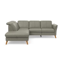 Sit & More sit&more Ecksofa &raquo;Romero L-Form&laquo; wahlweise mit oder ohne TV-Funktion, Bettfunktion, Bettkasten grau 100% Polyester