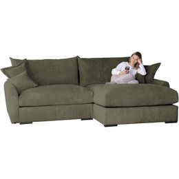 Home Affaire Ecksofa &raquo;Finca XXL L-Form, Breite 247 cm&laquo; Mega-Sofa, Cord oder Chenille-Struktur, mit Federkern & 4 Zierkissen 100% Polyester