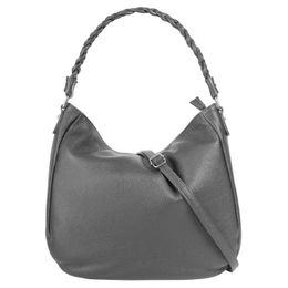 Samantha Look Damen Henkeltasche echt Leder, Made in Italy schwarz