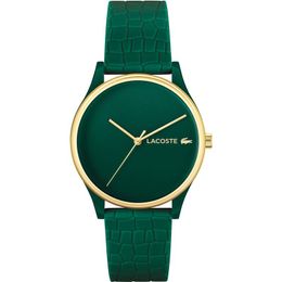 Lacoste Damen Quarzuhr &raquo;CROCODELLE&laquo; Armbanduhr, Damenuhr, Mineralglas, analog, Silikonarmband gr&uuml;n