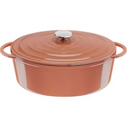 Tefal &raquo;LOV Schmortopf mit Deckel, &Oslash; 34 cm, oval&laquo; Gusseisen orange
