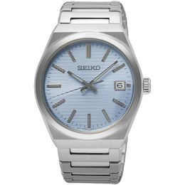Seiko Herren Quarzuhr Armbanduhr, Herrenuhr, Edelstahlarmband, analog, Datum silber