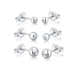 Elli Damen Ohrring-Set &raquo;Set Wei&szlig; 925 Sterling Silber, mit Kristallen von Swarovski &laquo; wei&szlig;