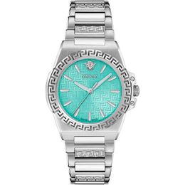 Versace Damen Quarzuhr &raquo;GRECA REACTION LADY&laquo; Armbanduhr, Damenuhr, Swiss Made, Edelstahlarmband, analog silber