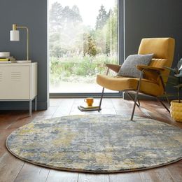 FLAIR RUGS Teppich &raquo;Wonderlust&laquo; rund 10 mm H&ouml;he gelb Kunstfaser