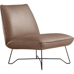 Egoitaliano Sessel &raquo;Lia Loungesessel, elegant und stylisch, toller Sitzkomfort&laquo; extravaganter Designsessel, Solit&auml;rsessel beige Leder NUVOLE (Echtes Rindsleder). 