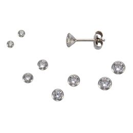 Vivance Damen Paar Ohrstecker &raquo;925 Silber Set 3 Paar 3mm&laquo; wei&szlig;