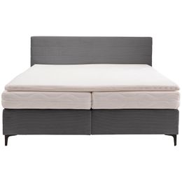 Alina Boxspringbett &raquo;Pico&laquo; inkl. Matratzen und Topper grau Cord GCT (92% Polyeste, 8% Nylon)