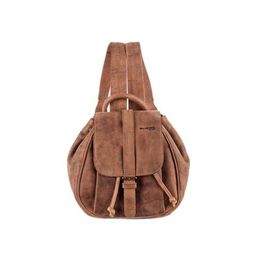 GreenLand Nature Damen GreenLand Nature Cityrucksack &raquo;Montenegro&laquo; mit praktischem Rei&szlig;verschluss-R&uuml;ckfach braun B/H/T: 26cm x 26cm x 11cm