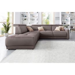 DOMO collection Ecksofa &raquo;Ava, moderne Sitzheftung mit toller Doppelnaht, komfortabel, L-Form&laquo; mit Ottomane, inkl. Federkern, wahlweise mit 