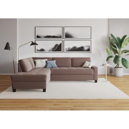 DOMO collection Ecksofa &raquo;Florentina zeitlos und elegant, Sitzn&auml;hte als Designelement, L-Form&laquo; wahlweise mit Bettfunktion, mit Kontrastnaht, 