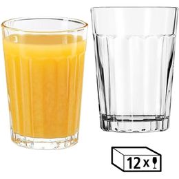 Libbey Gl&auml;ser-Set &raquo;Rocks Glas -PANELED TUMBLERS- 207 ml, &Oslash;: 7,5 cm, H: 10,5 cm, 12er Set&laquo; hochwertig verarbeitet, im modernen Design transparent Glas