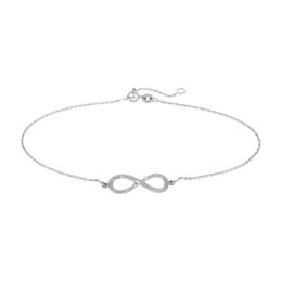 Vivance Damen Fu&szlig;kette &raquo;925/- Sterling Silber Infinity&laquo; wei&szlig;