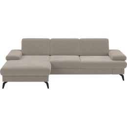 Sit & More sit&more Ecksofa &raquo;Morris L-Form, inkl. Sitztiefenverstellung&laquo; wahlweise mit Armteilverstellung, Bettfunktion & Bettkasten beige 100% Polyester
