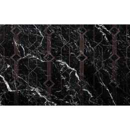 Komar Vliestapete &raquo;Digitaldruck Vlies - Marble Black - Gr&ouml;&szlig;e 400 x 250 cm&laquo; bedruckt glatt Wohnzimmer, Schlafzimmer schwarz Vlies