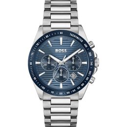 BOSS Herren BOSS Chronograph &raquo;STRIKE CHRONO&laquo; Quarzuhr, Armbanduhr, Herrenuhr, Edelstahlarmband, analog, Tag silber