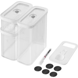 Zwilling Vakuumbeh&auml;lter &raquo;CUBE Set M&laquo; Set, 5 Stk. tlg. modulare, stapelbare Aufbewahrungsboxen wei&szlig;