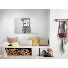 A.S. Cr&eacute;ation Leinwandbild &raquo;iconic&laquo; Kunst Modern 1 Stk. tlg. Schwarz-Wei&szlig; Zeichnung Rockabilly Keilrahmen Leinwand-Bild Wohnzimmer schwarz-wei&szlig; Holz, Stahl