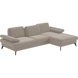 Sit & More sit&more Ecksofa &raquo;Morris L-Form, inkl. Sitztiefenverstellung&laquo; wahlweise mit Armteilverstellung, Bettfunktion & Bettkasten beige 100% Polyester