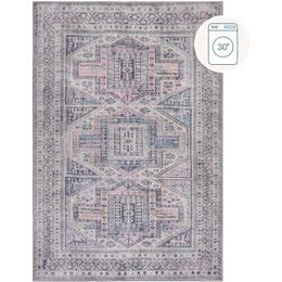 FLAIR RUGS Teppich &raquo;Otis&laquo; rechteckig 4 mm H&ouml;he Waschbarer Traditioneller Teppich rosa Kunstfaser