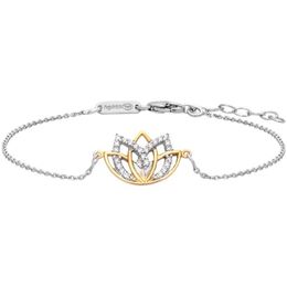 JULIE JULSEN Damen Armband &raquo;925 Silber rhodiniert teils vergoldet Lotusbl&uuml;te Zirkonia&laquo; bunt