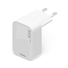 Hama Schnelllade-Ger&auml;t &raquo;faltbares Mini-Schnellladeger&auml;t, 30 Watt, GaN, USB-C, wei&szlig;&laquo; 1xUSB-C, Power Delivery, Fast Charge, GaN-Technologie, Eurostecker 