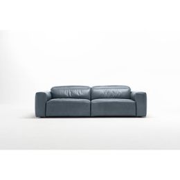 Egoitaliano 2,5-Sitzer &raquo;Beverly, Designsofa mit erstklassigem Sitzkomfort und tollen Details&laquo; Breite 242 cm, verstellbare Kopfteile grau Leder &raquo;BULL&laquo; (echtes 