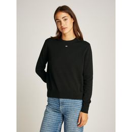 Tommy Jeans Curve Damen Rundhalspullover &raquo;TJW ESSENTIAL CREW SWEATER EXT&laquo; in Gro&szlig;en Gr&ouml;&szlig;en, Rundhals schwarz XL (42)