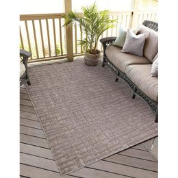 Carpet City &raquo;In-& Outdoorteppich Santorini 450, 3D-Effekt, Gestreift&laquo; rechteckig 5 mm H&ouml;he Wetterfest & UV-best&auml;ndig f&uuml;r Terrasse, Balkon, K&uuml;che, Flur braun 
